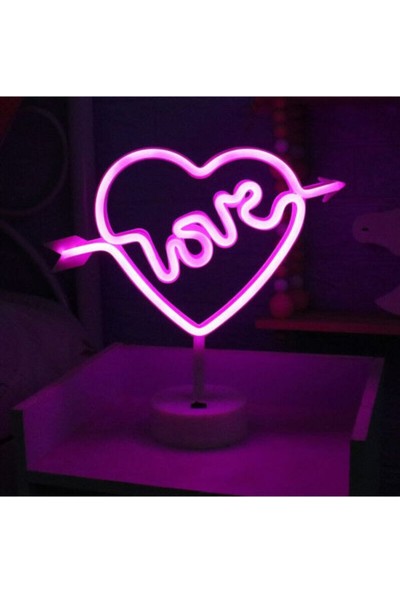 Dream Plus Usb\'li Dekoratif Neon Kalpli Love Masa Lambası LED Işık