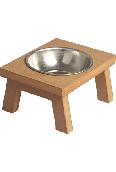 Mini Hediye Mama Kabı Tekli Çelik Kaseli Kedi Köpek Mama ve Su Kabı 18MM Mdf Mini Hediye Mama Kabı Tekli Çelik Kaseli Kedi Köpek Mama ve Su Kabı 18MM Mdf