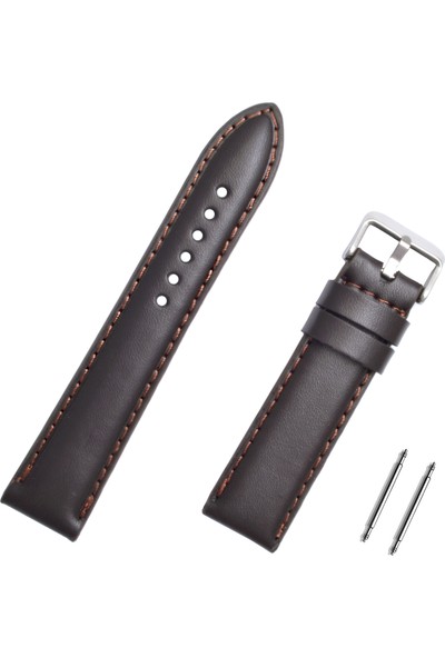Chrono Koyu Kahverengi Suya Dayanıklı Deri Saat Kordonu Kayış 22MM Chrono Koyu Kahverengi Suya Dayanıklı Deri Saat Kordonu Kayış 22MM