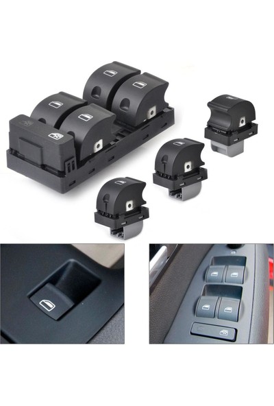 Mcar Audi A4 Dörtlü ve Tekli Cam Anahtarı Düğmesi Seti 2002--2008 Mcar Audi A4 Dörtlü ve Tekli Cam Anahtarı Düğmesi Seti 2002--2008