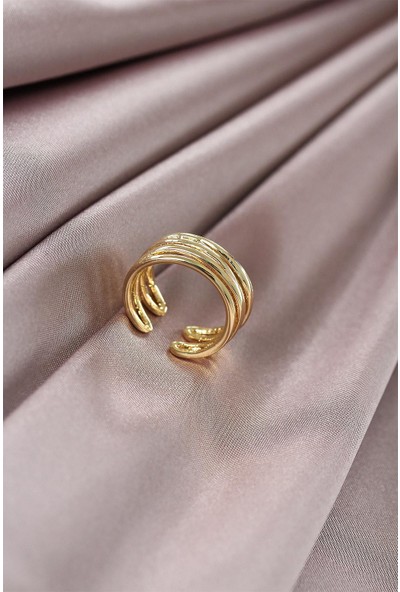 E-Bijuteri Sarı Ayarlamalı Kadın Yüzük