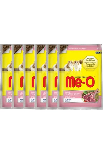 Me-O Sos Içerisinde Kuzu Etli Pouch Yavru Kedi Konservesi 80 gr x 6 Adet Me-O Sos Içerisinde Kuzu Etli Pouch Yavru Kedi Konservesi 80 gr x 6 Adet