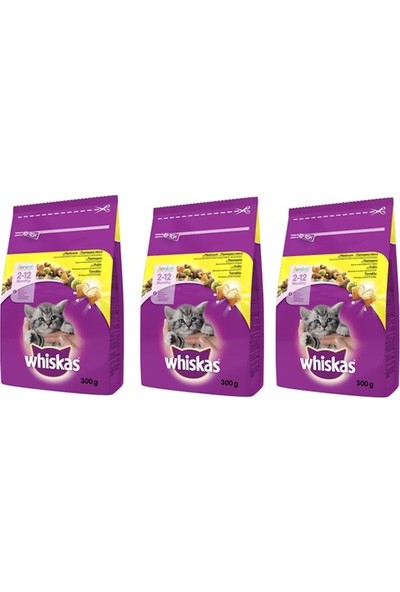 Whiskas Tavuklu Yavru Kedi Maması 300 gr x 3 Adet Whiskas Tavuklu Yavru Kedi Maması 300 gr x 3 Adet