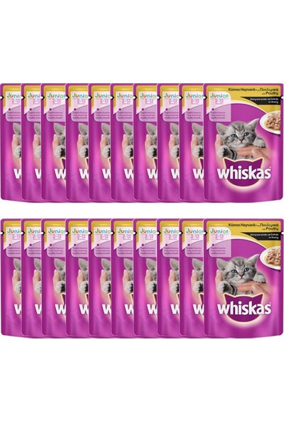 Whiskas Junior Kümes Hayvanlı Yaş Kedi Maması 100 gr x 20 Adet Whiskas Junior Kümes Hayvanlı Yaş Kedi Maması 100 gr x 20 Adet