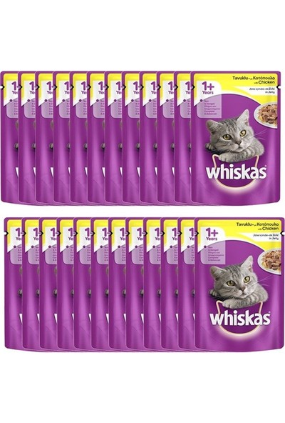Whiskas Adult Tavuklu Yaş Kedi Maması 100 gr x 24 Adet Whiskas Adult Tavuklu Yaş Kedi Maması 100 gr x 24 Adet
