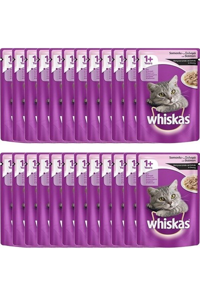 Whiskas Adult Somonlu Yaş Kedi Maması 100 gr x 24 Adet Whiskas Adult Somonlu Yaş Kedi Maması 100 gr x 24 Adet
