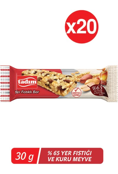 Tadım Bar Yer Fıstıklı 30gr 20'li Paket Tadım Bar Yer Fıstıklı 30gr 20'li Paket
