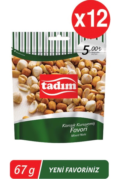 Tadım Karışık Kuruyemiş Favori 67gr 12'li Paket
