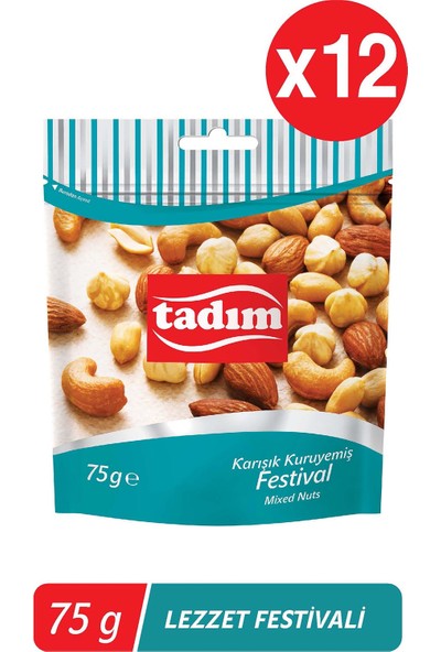 Tadım Karışık Kuruyemiş Festival 75gr 12'li Paket Tadım Karışık Kuruyemiş Festival 75gr 12'li Paket
