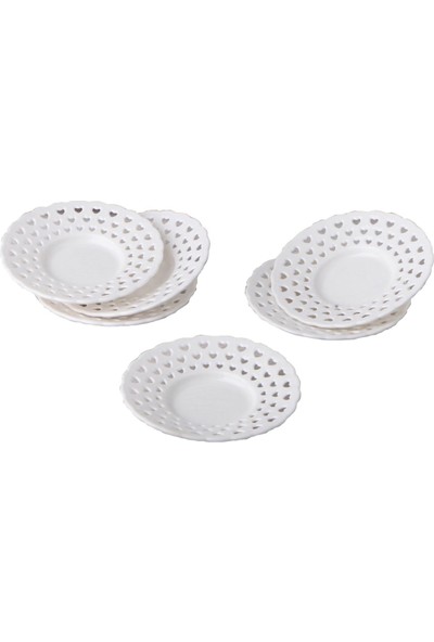 Crystalware Crystal Ware 6 Lı Kalpli Çay Tabağı Plastik Porselen Görünümlü Crystalware Crystal Ware 6 Lı Kalpli Çay Tabağı Plastik Porselen Görünümlü