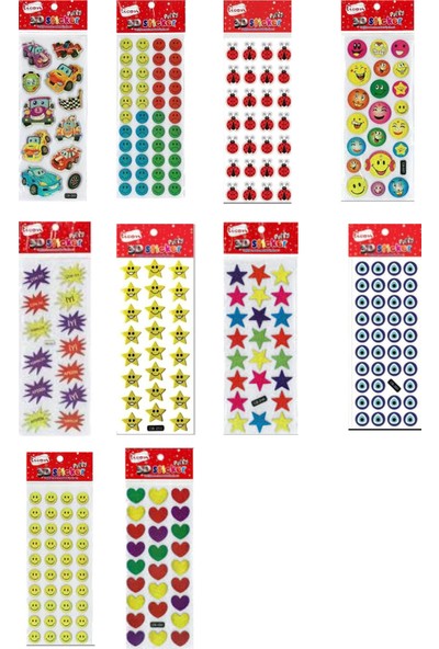 Ticon 3D Puffy Sticker 10'lu Ticon 3D Puffy Sticker 10'lu