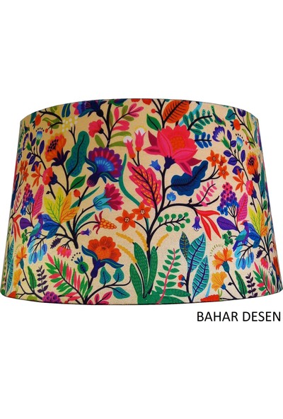 Lambada Bahar Desen Kumaş Lambader Abajur Şapkası