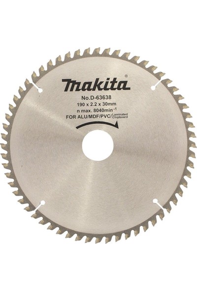 Makita D-63638 Ahşap Alüminyum Kesme Testeresi 60 Diş 190MMX30 mm