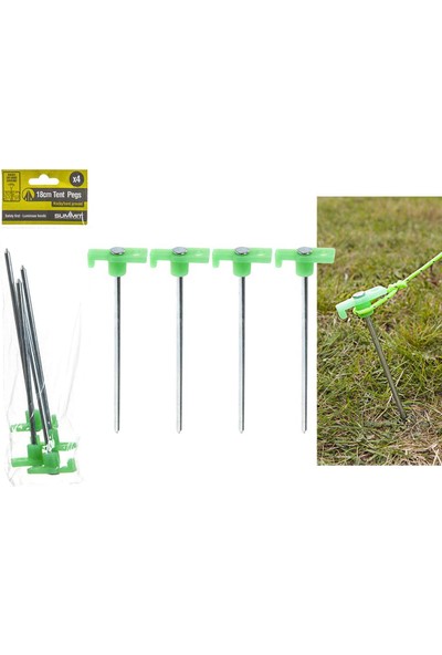 Summit Glow In The Dark Rock Pegs 18CM Sert Zeminler Için Çadır Kazığı 4'lü Paket Alu