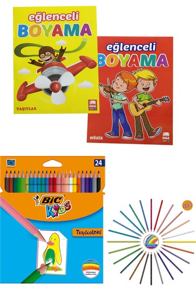 Bic Tropicolor Kuru Boya Kalemi 24'lü Boyama Kitabı