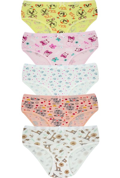 Biyokids Kız Çocuk Külot 5 Li Paket Karışık Renk Baskılı Külot Biyokids Kız Çocuk Külot 5 Li Paket Karışık Renk Baskılı Külot