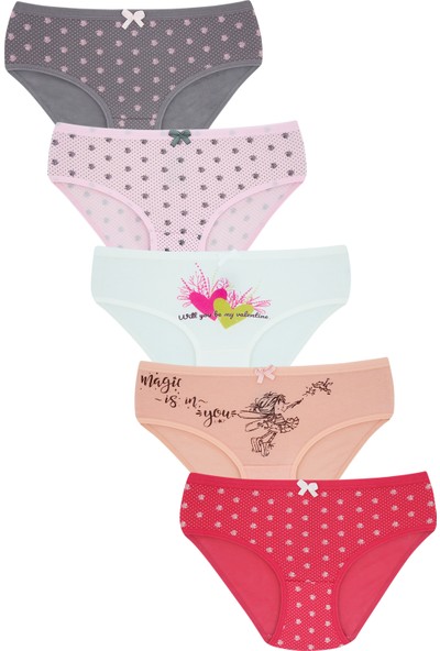 Biyokids Kız Çocuk Külot 5 Li Paket Karışık Renk Baskılı Külot Biyokids Kız Çocuk Külot 5 Li Paket Karışık Renk Baskılı Külot