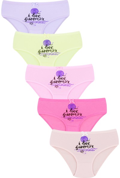 Biyokids Kız Çocuk Külot 5 Li Paket Karışık Renk Baskılı Külot Biyokids Kız Çocuk Külot 5 Li Paket Karışık Renk Baskılı Külot