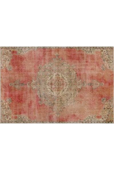 Gümüş Art Kırmızı Vintage El Dokuma Halı (7237) - 158X228 Gümüş Art Kırmızı Vintage El Dokuma Halı (7237) - 158X228
