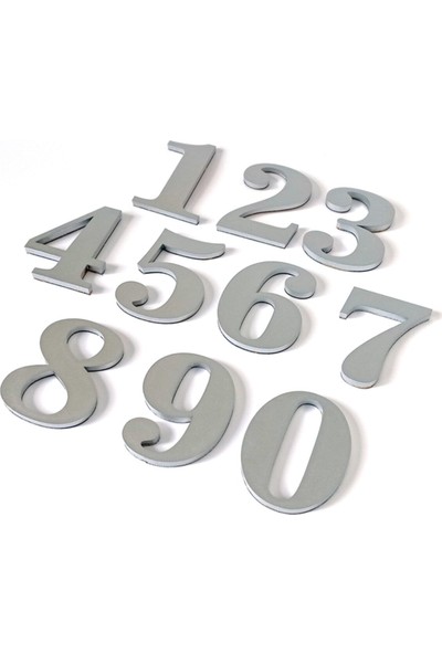 Gendec 7 cm No = 1-2-3-4-5-6-7-8 Yapışkanlı Metalik Gri Kapı Numarası Gendec 7 cm No = 1-2-3-4-5-6-7-8 Yapışkanlı Metalik Gri Kapı Numarası