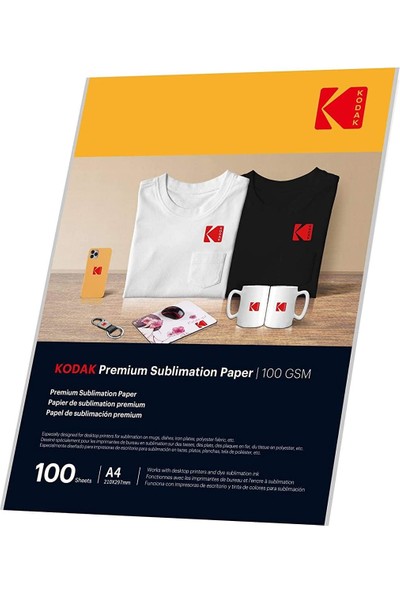 Kodak 100 Gr/m2 20X30(A4)-100 Adet Sublimasyon Transfer Kağıdı Kodak 100 Gr/m2 20X30(A4)-100 Adet Sublimasyon Transfer Kağıdı