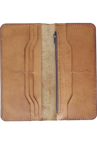 Zamaniscraft NO.15K El Yapımı Hakiki Deri Portföy Cüzdan