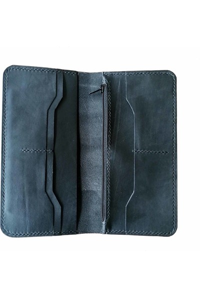 Zamaniscraft NO.15K El Yapımı Hakiki Deri Portföy Cüzdan