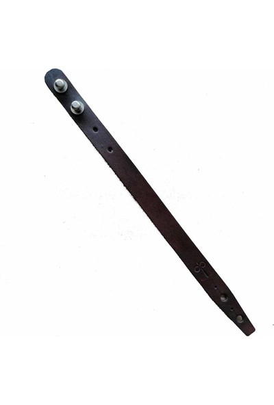 Zamaniscraft No.8 El Yapımı Hakiki Deri Bileklik