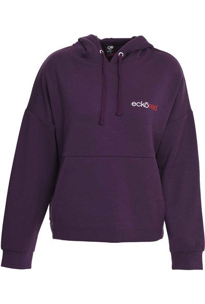 Ecko Haed Mor Kadın Baskılı Hoodie