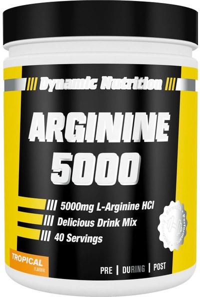 Dynamic Nutrition Dynamic Arginine 5000 320 gr - 40 Porsiyon Tropikal Aromalı