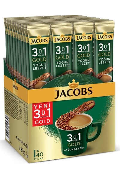 Jacobs 3ü Bir Arada Yoğun Lezzet 40'lı Paket