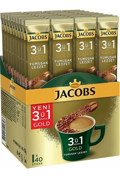 Jacobs 3ü Bir Arada Yumuşak Lezzet 40'lı Paket Jacobs 3ü Bir Arada Yumuşak Lezzet 40'lı Paket