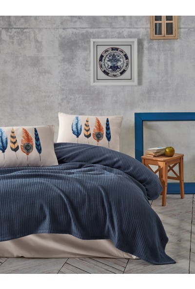 Cotton Box Çift Kişilik Bond Pike Takımı Plumy İndigo Cotton Box Çift Kişilik Bond Pike Takımı Plumy İndigo