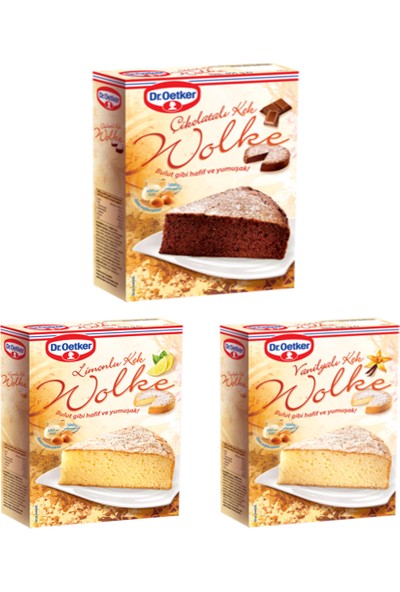 Dr. Oetker Wolke Çikolatalı,limonlu,vanilyalı Kek Karışımı Paketi Dr. Oetker Wolke Çikolatalı,limonlu,vanilyalı Kek Karışımı Paketi