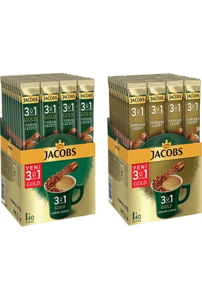 Jacobs 3ü Bir Arada Yoğun ve Yumuşak Lezzet 40'lı Paket
