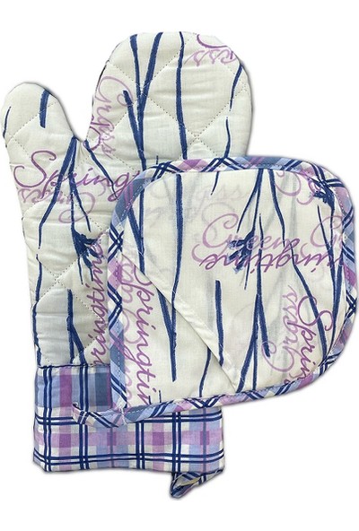 Heat Proof Lila Baskılı 220 °c Isıya Dayanıklı Iç Yüzeyi Pamuk Fırın Eldiveni ve Tutak Heat Proof Lila Baskılı 220 °c Isıya Dayanıklı Iç Yüzeyi Pamuk Fırın Eldiveni ve Tutak
