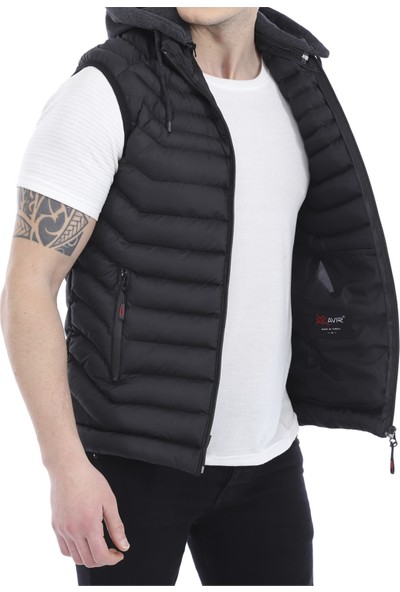 X - Avır X-Avır Kapüşonlu Şişme Yelek Siyah