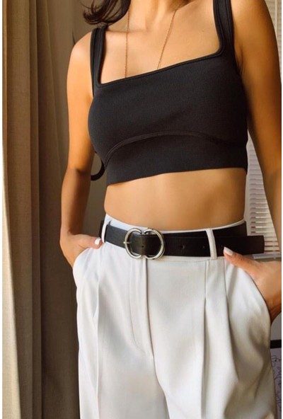 BellaVino Kadın Tokalı Siyah Kemer R600ST BellaVino Kadın Tokalı Siyah Kemer R600ST