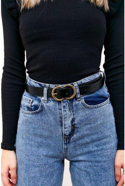 BellaVino Kadın Tokalı Siyah Kemer R600ST BellaVino Kadın Tokalı Siyah Kemer R600ST