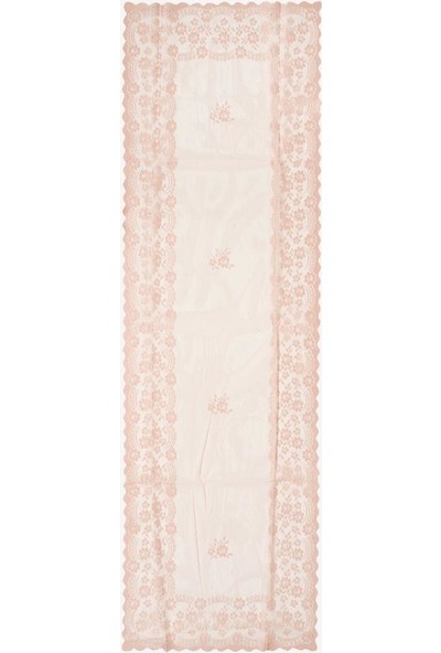 Çeyiz Diyarı Örme Pano Desenli Runner Narin Pudra