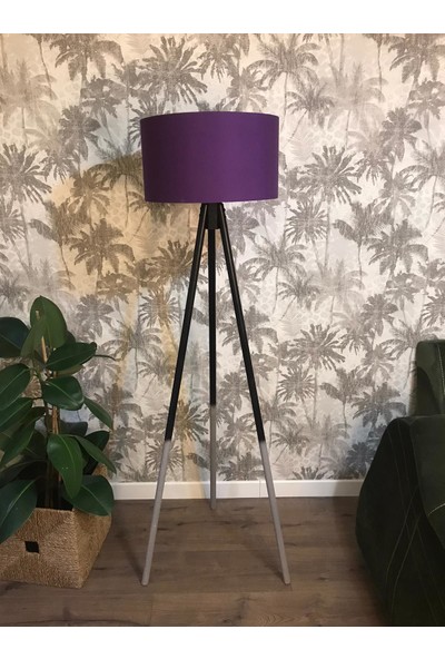 Homedit Tripod Çift Renk Lambader - Gri-Siyah Ayak Lambader Kumaş Başlık Homedit Tripod Çift Renk Lambader - Gri-Siyah Ayak Lambader Kumaş Başlık