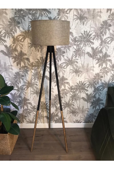 Homedit Tripod Çift Renk Lambader - Gold-Siyah Ayak Lambader Kumaş Başlık Homedit Tripod Çift Renk Lambader - Gold-Siyah Ayak Lambader Kumaş Başlık
