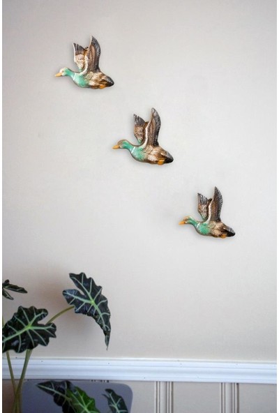 Süme Üçlü Ördek Duvar Süsü Dekoratif Aksesuar