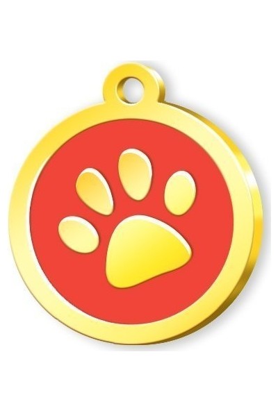 Dali's Altın Kaplama Pati Künye - Kırmızı