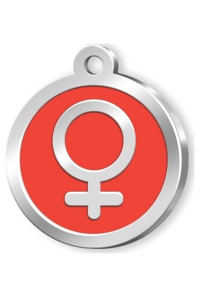 Dali's Mineli Kadın Sembol Desenli Künye Kırmızı