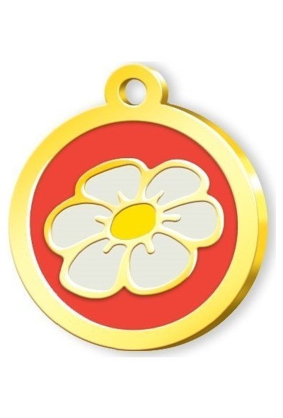 Dali's Altın Kaplama Papatya Künye - Kırmızı