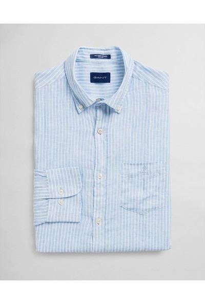 Gant Erkek Mavi Çizgili Regular Fit Gömlek 3012520.468 Gant Erkek Mavi Çizgili Regular Fit Gömlek 3012520.468