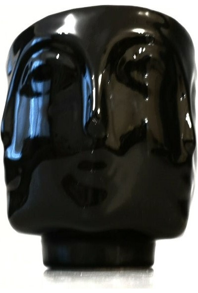 Begra Design Silüet Maske Yüz Kase Saksı Siyah