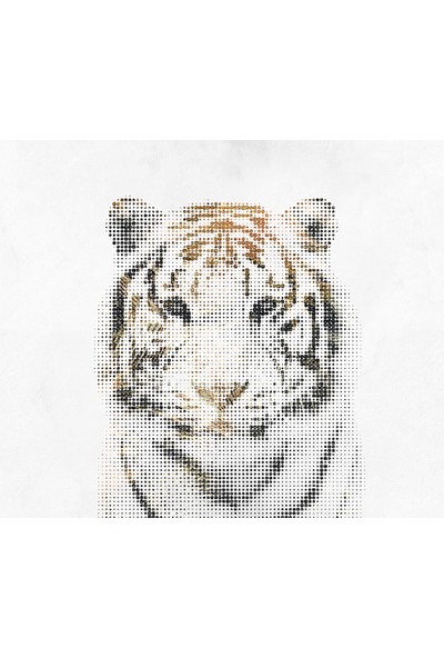 Moda Duvar Büyük Kaplan Kafası Silüeti Vintage Vinil Duvar Kağıdı Tutkal Hediyeli