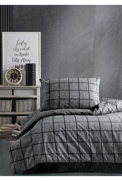 Casa Carina Kare Siyah Ranforce Lastikli Çarşaflı Tek Kişilik Nevresim Takımı Casa Carina Kare Siyah Ranforce Lastikli Çarşaflı Tek Kişilik Nevresim Takımı